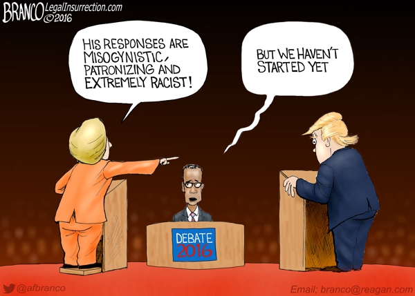 Clinton Trump Debate | A.F. Branco | Conservative Cartoon