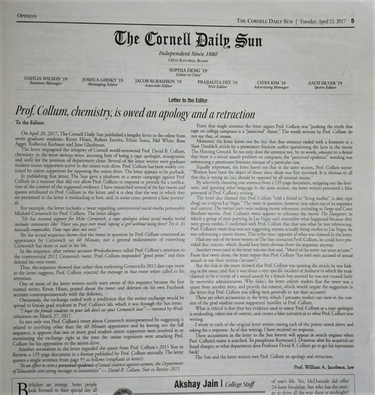 Price for speaking against campus left “might be your reputation”