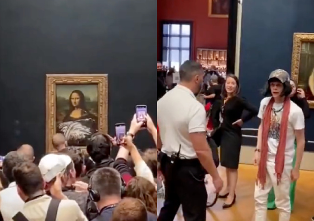Man Attempts to Smear Cake on Mona Lisa to Protest Climate Change