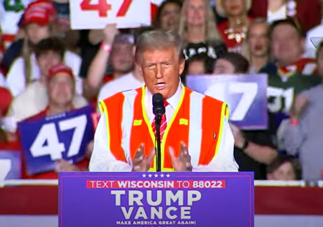 Trump Hilariously Explains Why He Wore the Orange Work Vest to Crowd in ...